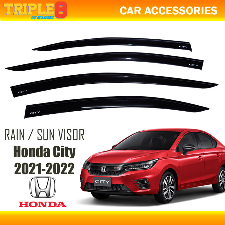 Honda City 2021-2023 Model 4 Piece Rain Visor Door Visor Rain gutter Exterior Shield | Lazada PH