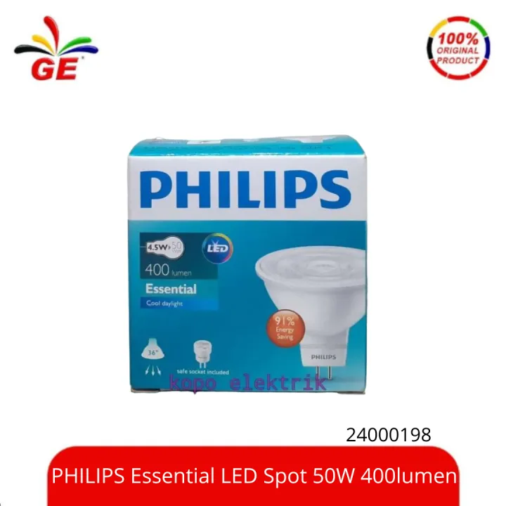 Philips Essential LED Spot Cool Daylight 4.5W - 24000198 | Lazada Indonesia