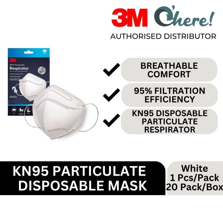 3M KN95 Particulate Respirator 4-Layer Disposable Mask (White) - 1Piece ...