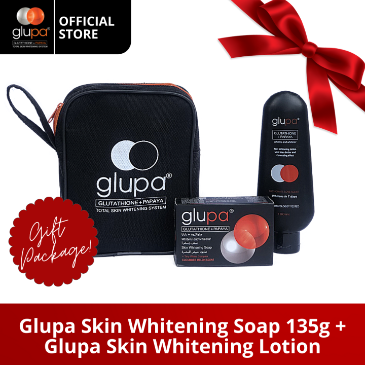 Glupa Skin Whitening Lotion + Glupa Skin Whitening Soap 135g GIFT ...