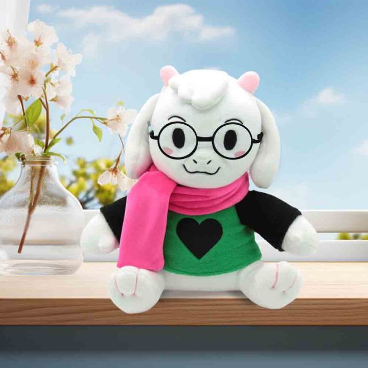 Deltarune Ralsei Plush With No Hat green Fur Glasses & Scarf Fashion ...
