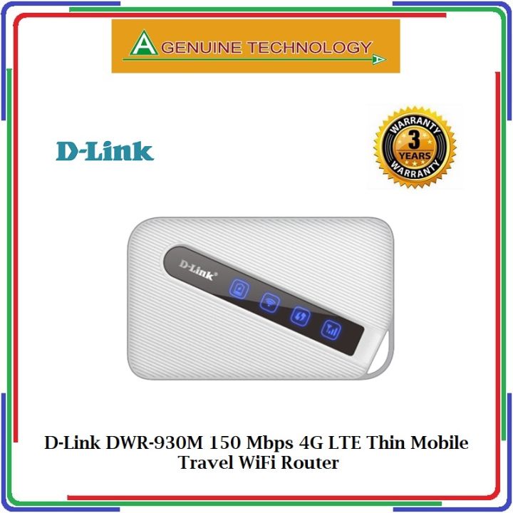 D-Link DWR-930M 150 Mbps 4G LTE Thin Mobile Travel WiFi Router/MiFi ...