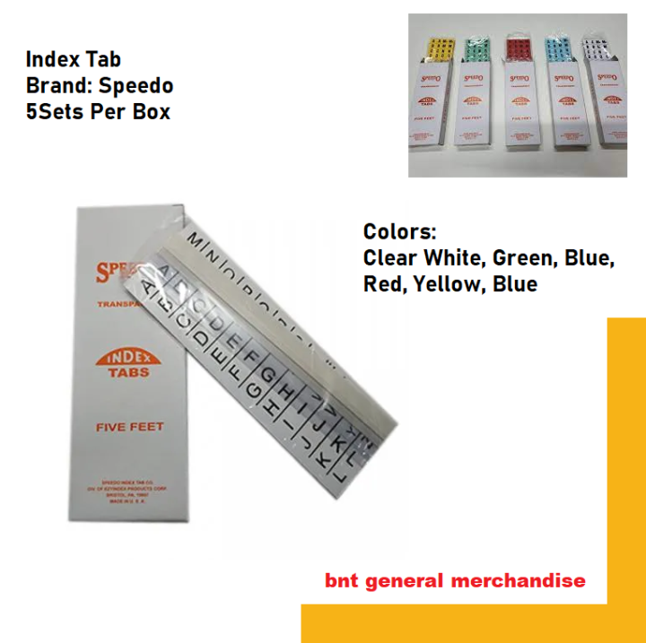 SPEEDO Index Tabs 1 Box of 5 Sets Colorless Clear | Lazada Philippines