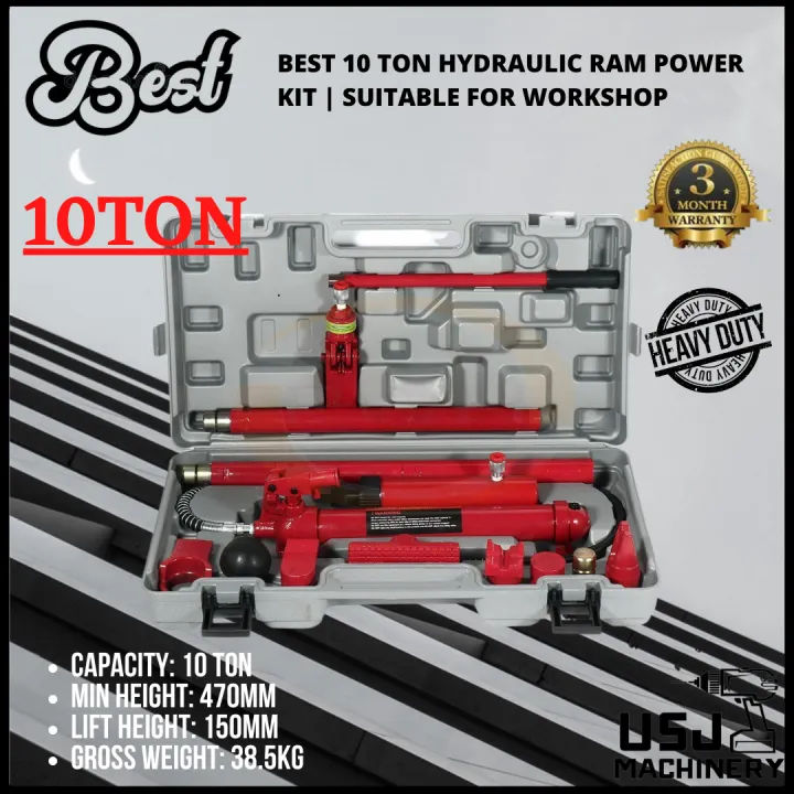 BEST 10 TON Hydraulic Ram Power Kit - Suitable For WORKSHOP | 3 Months ...