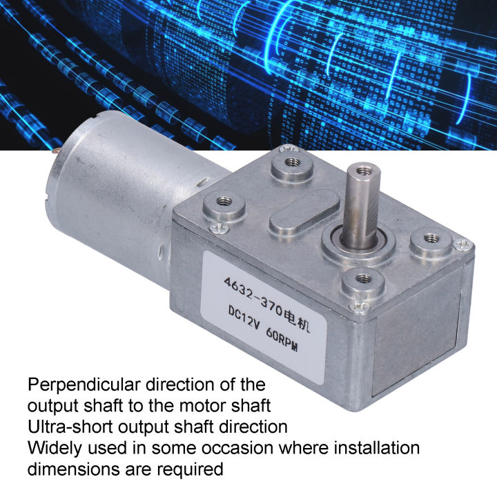 Turbine Worm Gear Box Geared DC Motor 60RPM for Miniature Winches | Lazada