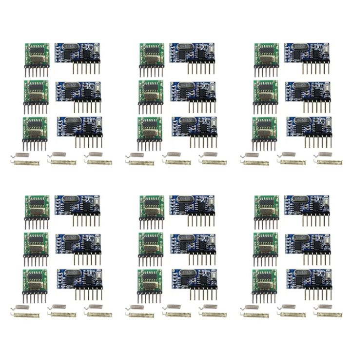Wireless RX480E-4WQB 433Mhz RF Module Transmitter and Receiver 6 Sets 4 Channel Output Link Kit ...