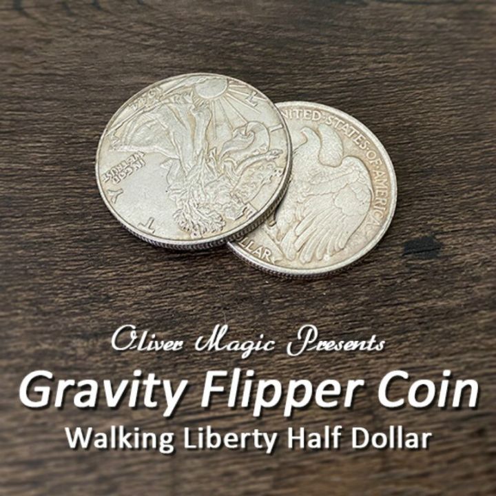 Gravity Flipper Coin (Walking Liberty Half Dollar) By Oliver Close Up ...