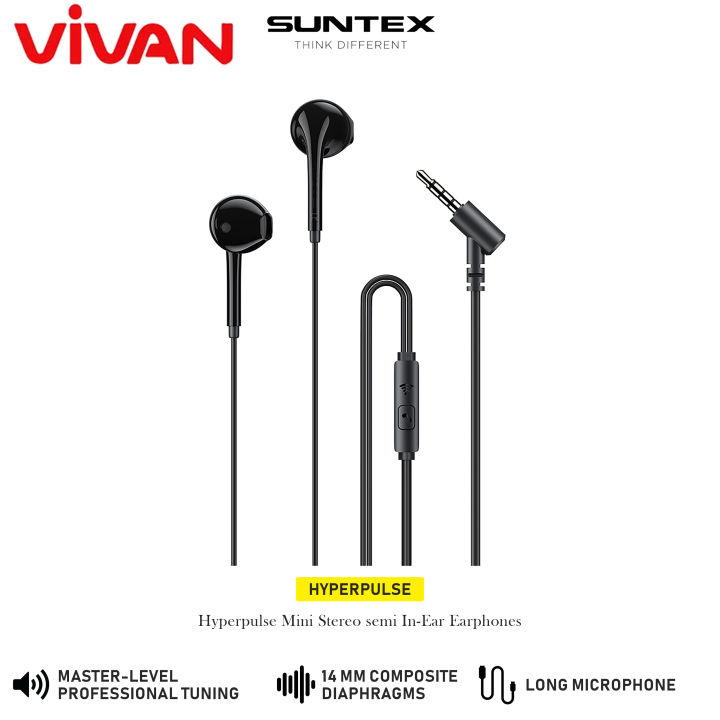 Vivan Suntex Hyperpulse In-Ear Wired Earphone 3.5mm Jack Earbuds Stereo ...