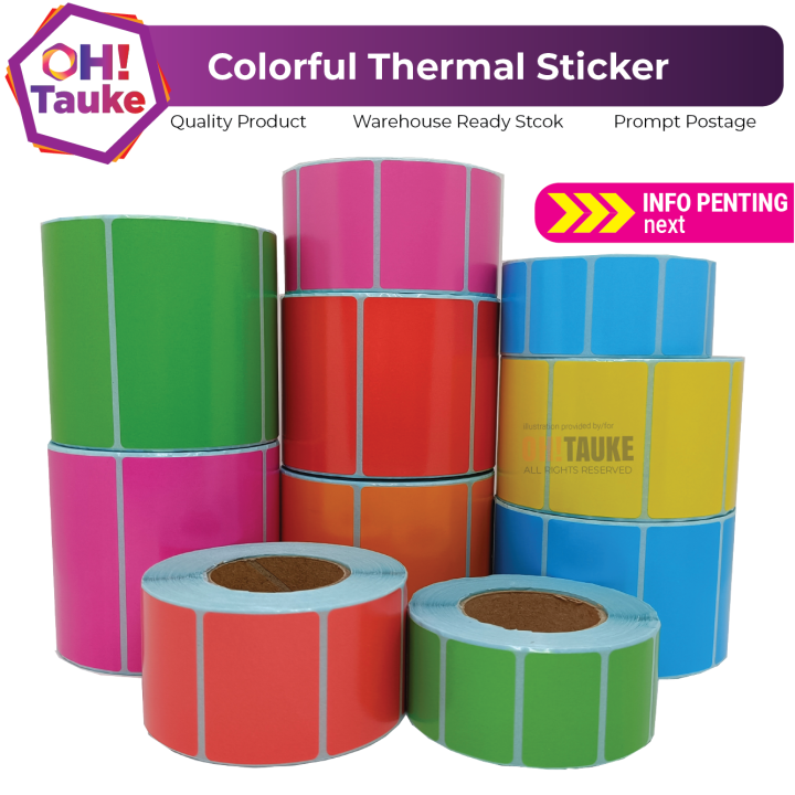 Color Thermal Sticker Thermal Barcode Label Barcode Sticker | Lazada
