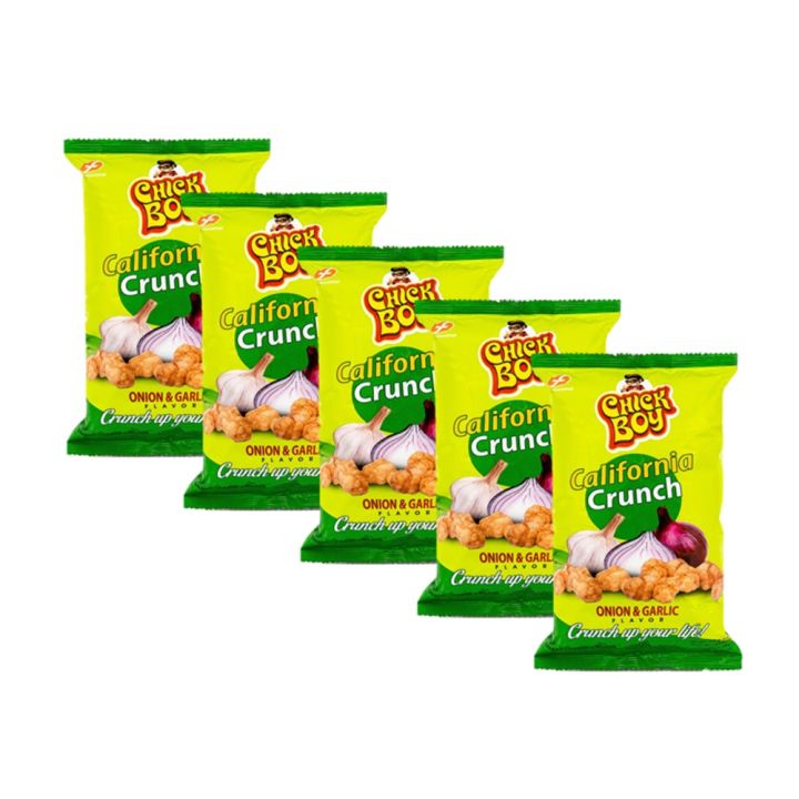 Chickboy Pop-nik California Crunch Onion & Garlic Flavor 100g x 5 ...