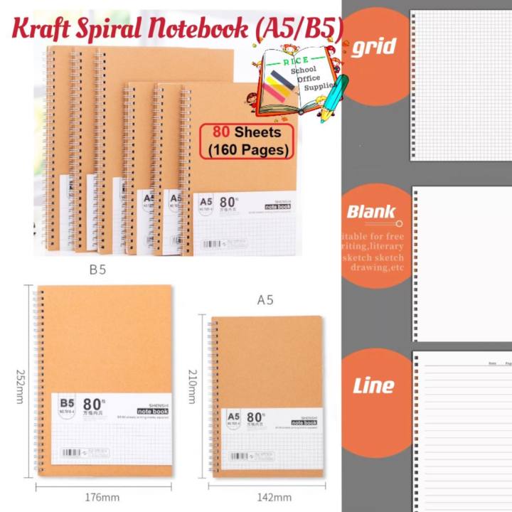 Kraft Spiral Notebook (A5/B5) | Lazada PH