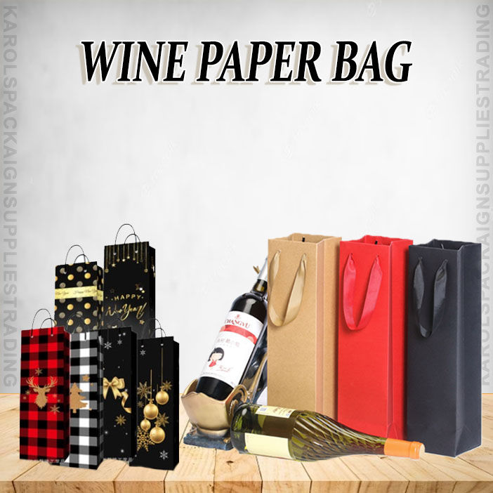 (Carol) Premium Quality Wine Paper Bag giveaways paper bag Kraft ...