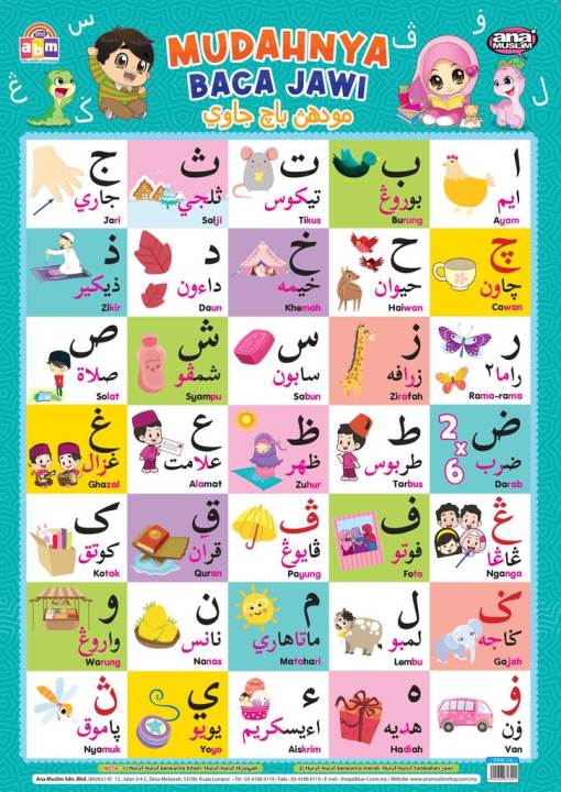 Poster Jawi Hijaiyah | Ana Muslim | Belajar Membaca | Prasekolah ...