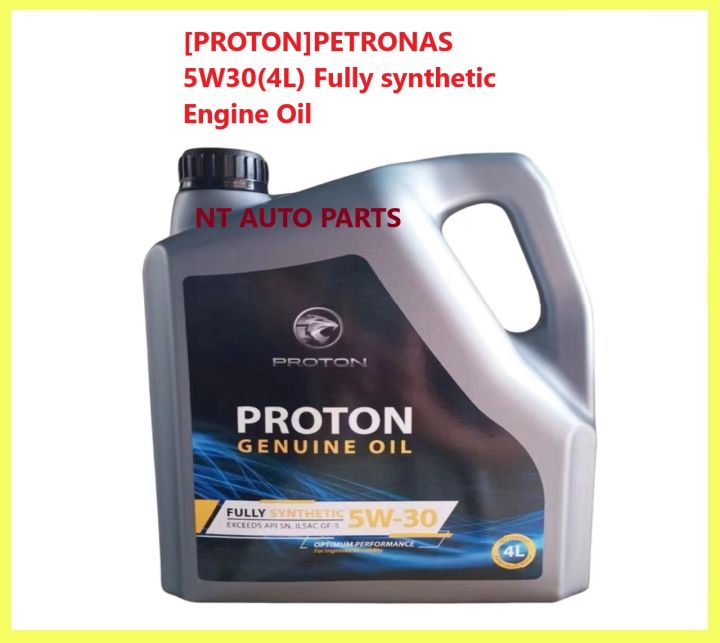 100% Original Proton Engine Oil 5W30 4L - 5W-30 Fully Synthetic 4Litre ...