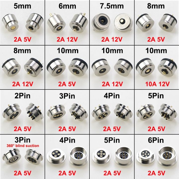 Circualr Shape Magnetic Pogo Pin Connector 2 3 4 5 6 Pin Male Female ...