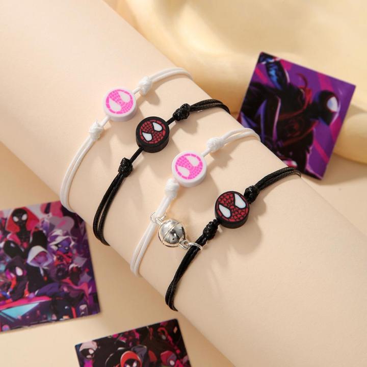 2Pcs Fashion Spider Man Bracelet Set Gwen and Miles Spider Man Spider ...