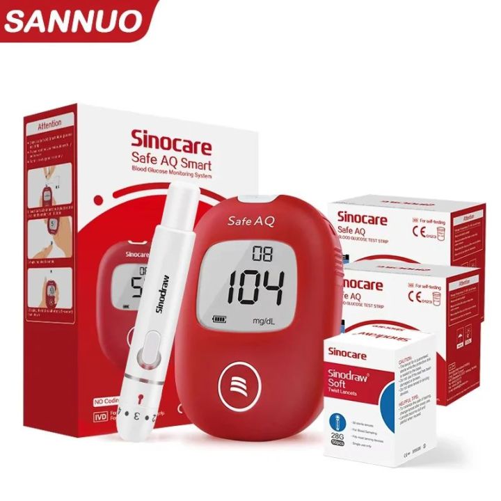 Sannuo Safe AQ Smart Blood Glucose Meter for Diabetes Home Medical ...