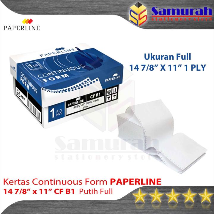 Kertas Continuous Form Paperline 14 7/8 x 11 Putih B1 / Kertas Komputer ...