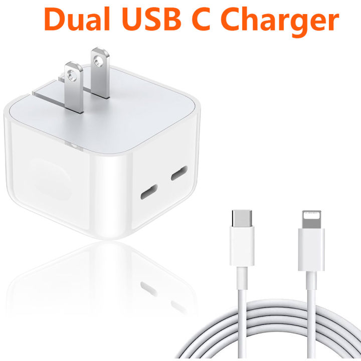 New 35W PD Fast Charger Charger USB C 2 Type C Dual power Adapter for ...
