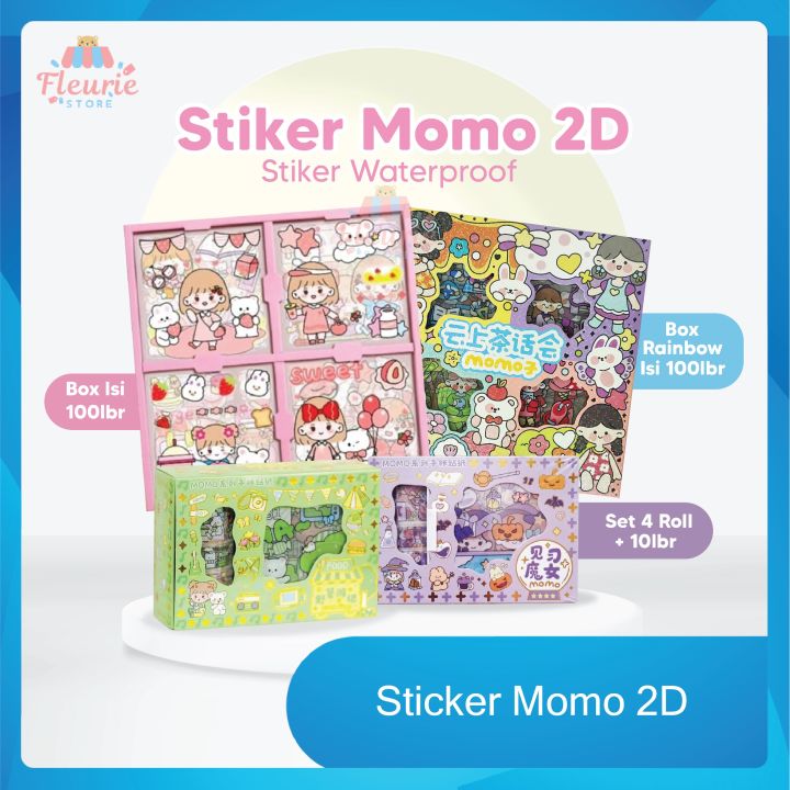 Stiker Momo 2D Isi 100 lembar / Roll 4 roll + 10 lembar - Stiker Lucu ...