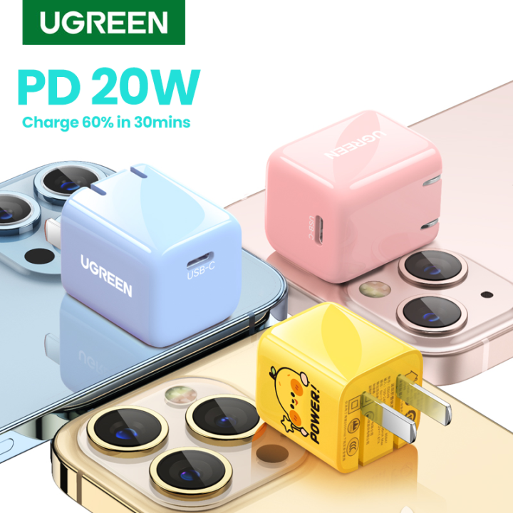 UGREEN PD20W Mini Colorful Charger USB C Port foriPhone 14 13 Pro Max ...