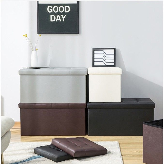GSDPK-Foldable sofa storage stool leather box good quality rectangle ...