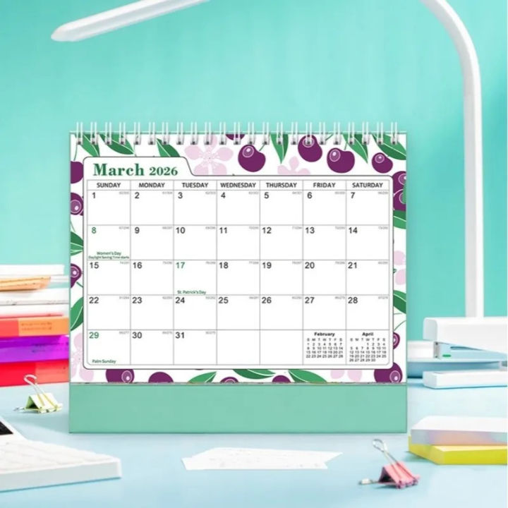 *2026 Cactus Desk Calendar Small Standing Flip 2026 Desktop Planner ...