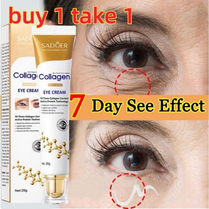 （BUY 1 TAKE 1）Collagen Anti-Wrinkle Eye Cream Remover Dark Circles ...