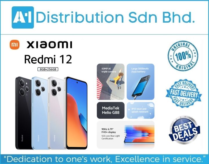 Xiaomi Redmi 12 [ 8GB RAM + 256GB ROM ] I 100% Original Xiaomi MySet ...