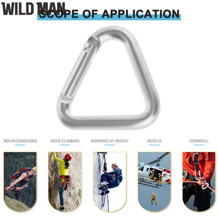 Triangle Carabiner Aluminum Alloy Camping Keychain Snap Clip Hook ...