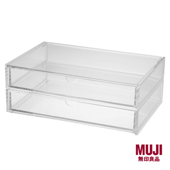 MUJI Stackable Acrylic Case 2 Drawers with Lid / L | Lazada Singapore