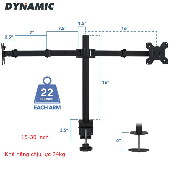 （Miễn phí vận chuyển）Giá treo màn hình máy tính gắn bàn 15-30 inch Arm ...