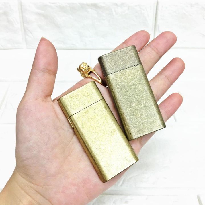 [HCM]Bật Lửa Xăng Đá Cổ Kim Loại Slim Dolphin 1 Bánh Xe Vàng Cổ | Lazada.vn