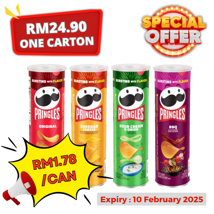 Pringles Potato Chips - US Range Carton 14 x 158g (Original & Cheese ...