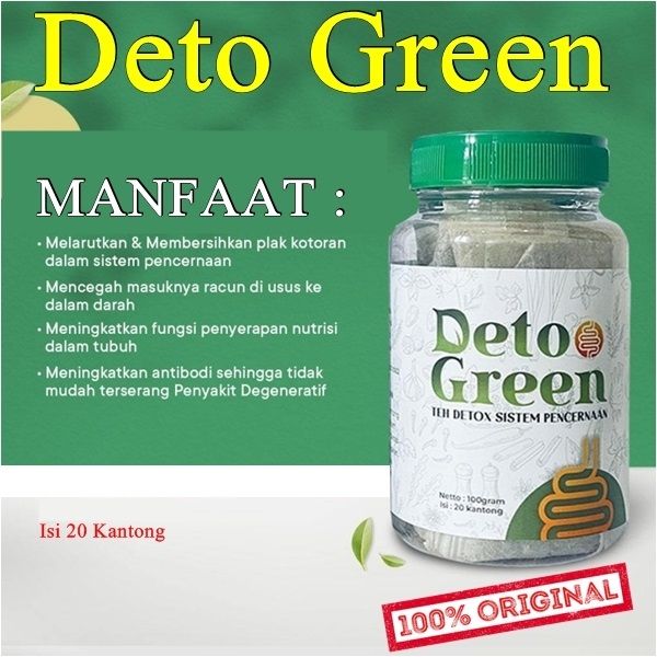 PROMO Deto green daun sena teh detox herbal pembersih usus 20 kantong original | Lazada Indonesia