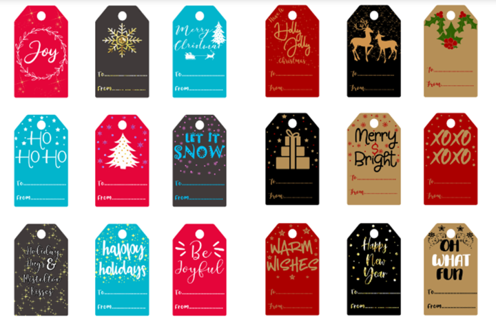 45 pcs Personalized Cute Christmas Gift Labels Hang Tags (Assorted ...