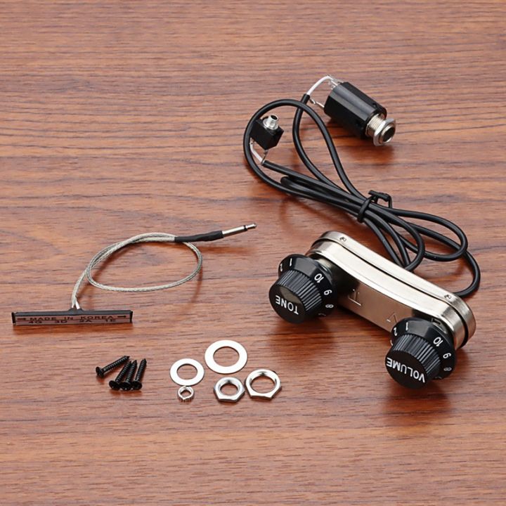 Violin Pickup Piezo Transducer Bridge Set with Tone Volume Knob for ...
