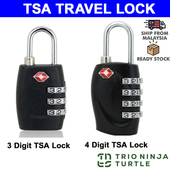 NINJA QUALITY ORIGINAL TSA 3/4 DIGIT PASSWORD LUGGAGE LOCK | Lazada