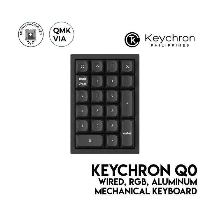 Keychron Q0 QMK Mechanical Keyboard, Carbon Black, Number Pad, Wired ...