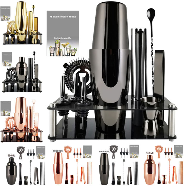 Cocktail Shaker Boston Shakers Set kit Bartender Stainless Steel 800 ...