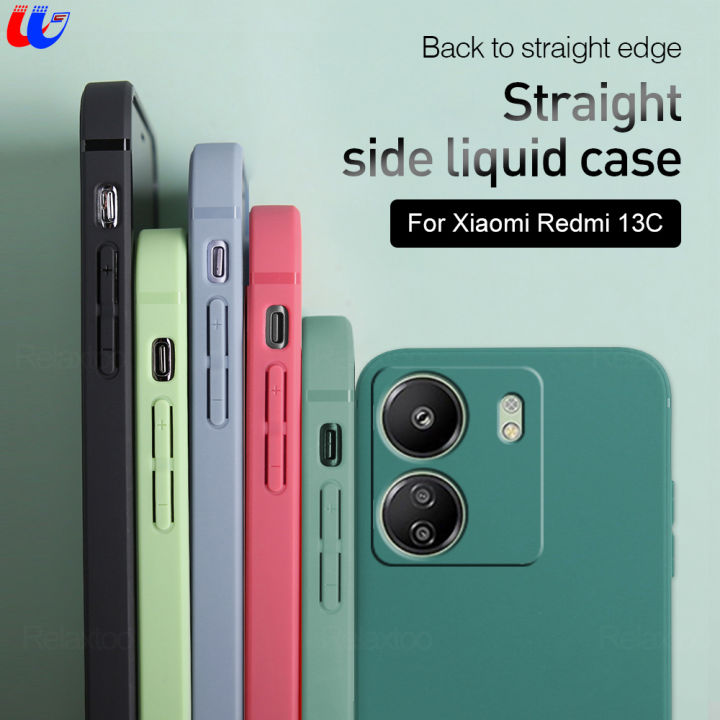 ด้านตรงปกปิดแบบเหลวสำหรับ Xiaomi Redmi 13C เคส4G เคสโทรศัพท์แบบซิลิโคน ...