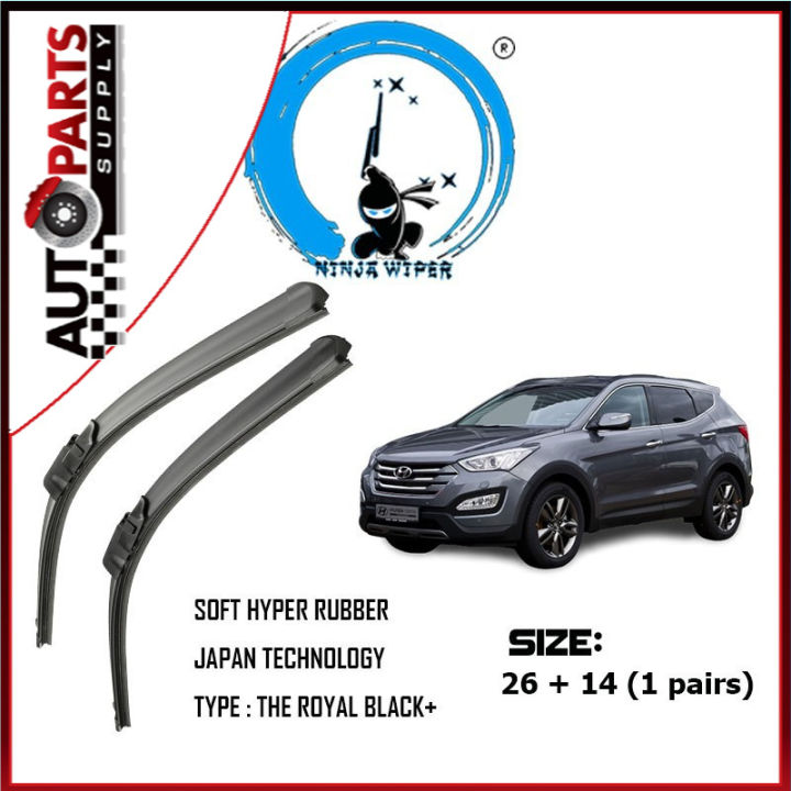 🇯🇵 Ninja Wiper The Royal black+🇯🇵 HYUNDAI SANTA FE III (26"+14" 1PAIR ...