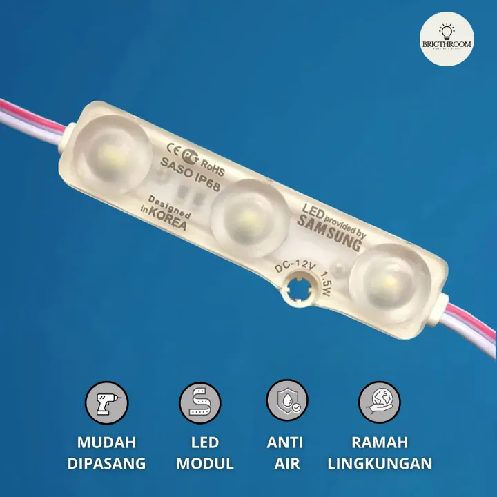 Brightroom Lampu LED Samsung Modul 5730 SMD 12v DC 3 Mata 12 v volt Module Ori Original | Lazada ...