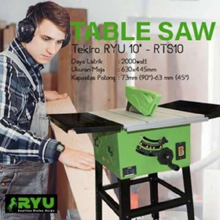 RYU Tekiro RTS 10" Mesin Table Saw / Gergaji Kayu / Mesin Potong Kayu ...