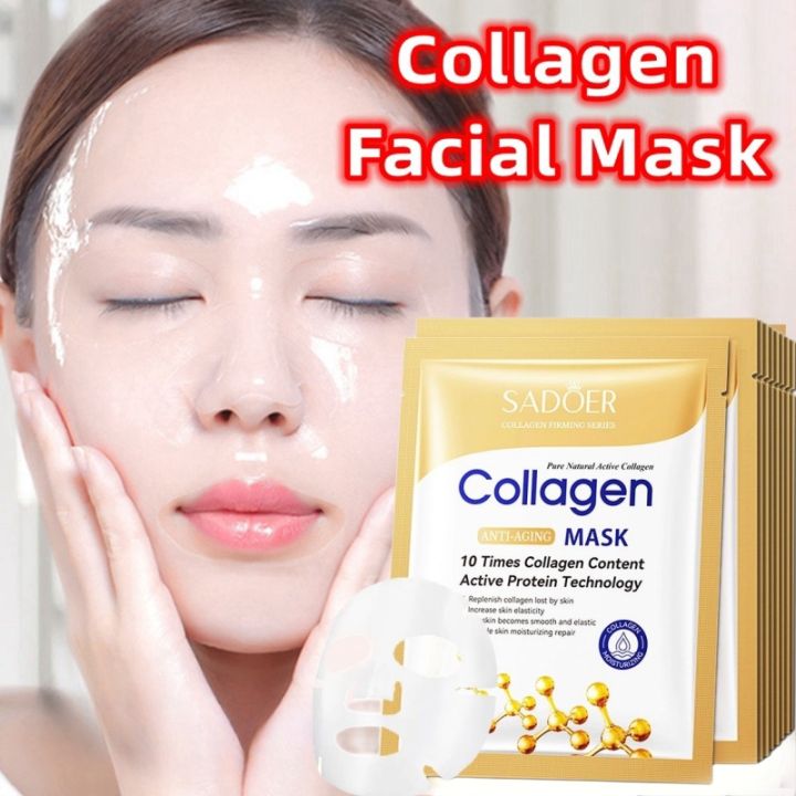 Collagen Mask Anti-aging Facial Mask Sheet Hydrating Whitening Glass ...