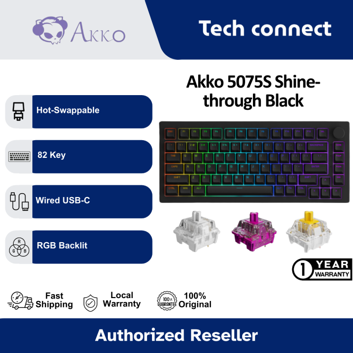 Akko 5075S Shine-through Black ASA Fully Assembled Hot-Swap | Lazada
