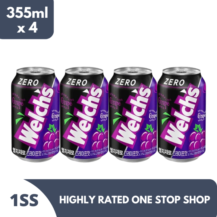 Welch's Zero Sparkling Grape Soda 355ml x 4 | Lazada PH