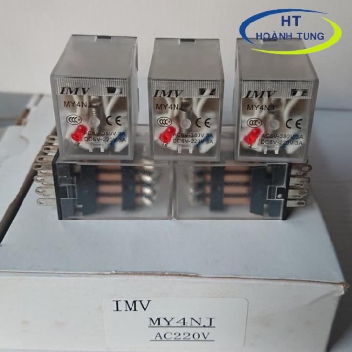 Rơ le kiếng tốt MY4N-J (IMV), relay trung gian 14 chân dẹp 12VDC, 24VDC, 220VAC chất lượng ...