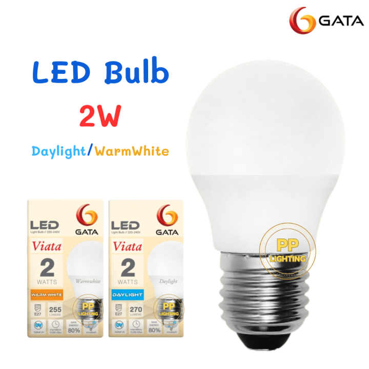 Gata หลอด LED BULB 2W E27 (DayLight,Warmwhite) หลอดไฟ Led 2W | Lazada.co.th