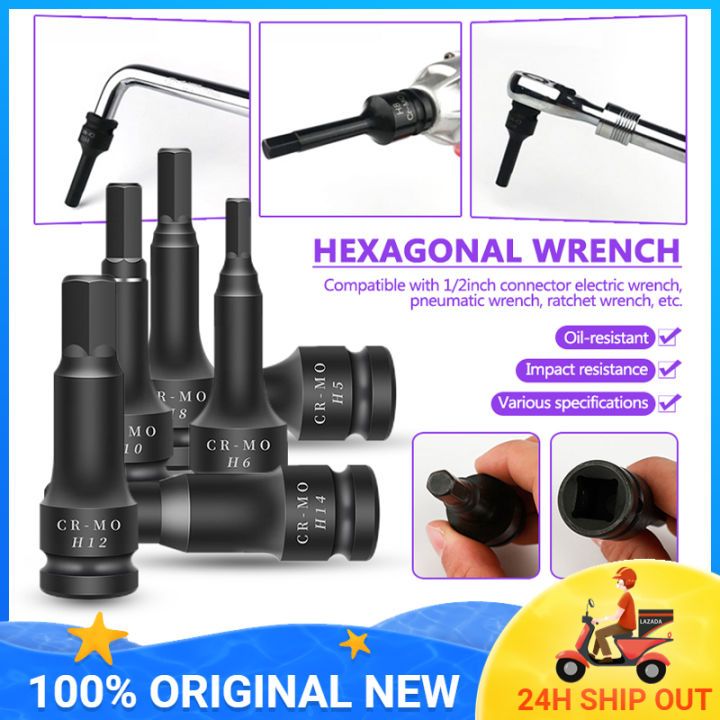 【🇲🇾Stock 】5-14MM 1/2" DR Hex Drive Bit Impact Hex Bit Impact Hex Key ...